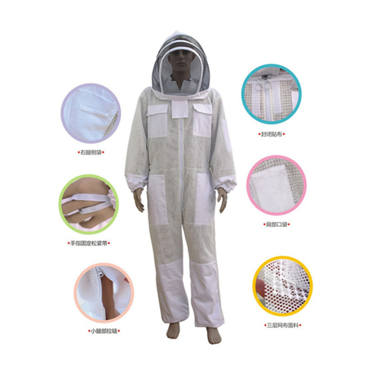 Bee keeping clothing 3 Layer Air Through Vented Mesh Beekeeping Bee ...